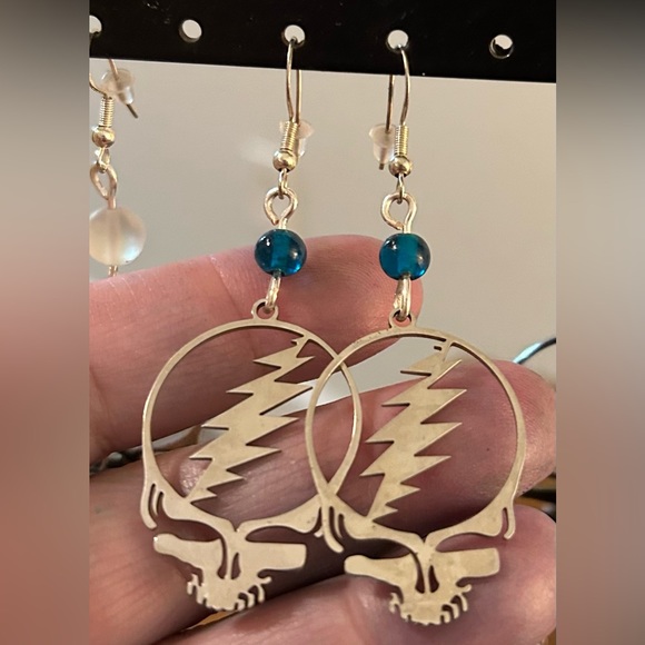 Grateful Dead | Jewelry | Grateful Dead Stealie Hanging Earrings With ...